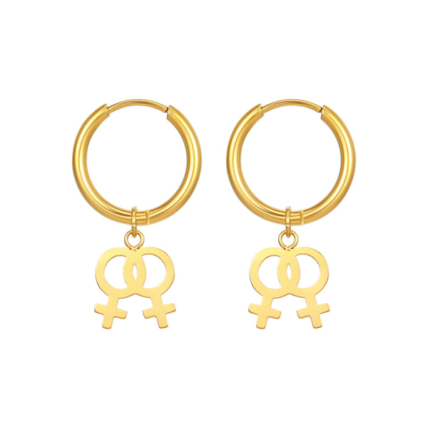 Lesbian Earrings - Double Venus Hoop Earrings – forever femme